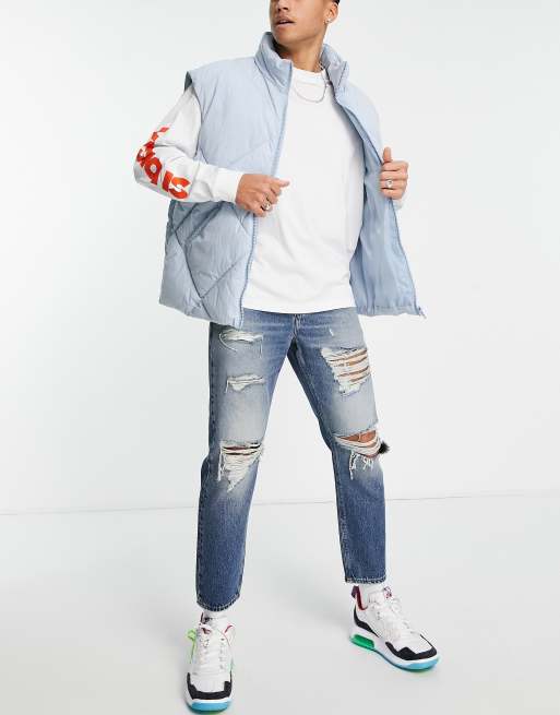 Asos Design Klassische Röhrenjeans In Mittlerer Waschung Mit Starken