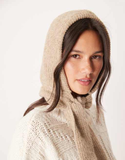 ASOS DESIGN knit bonnet in dark oatmeal | ASOS