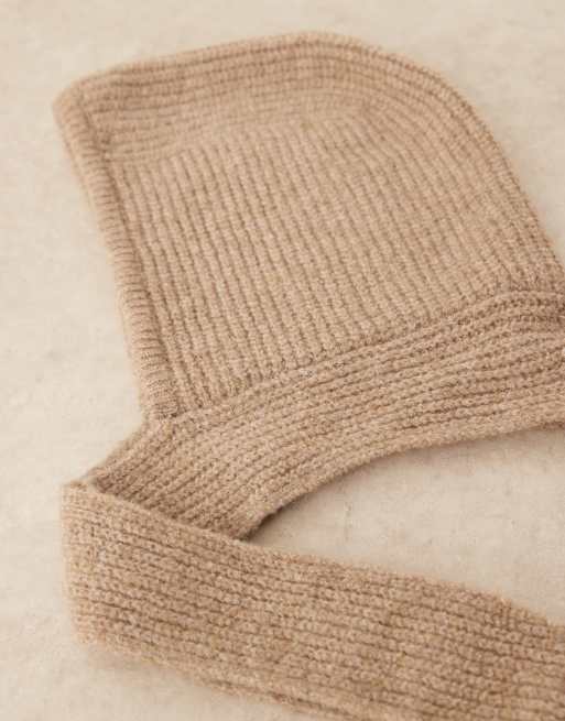 ASOS DESIGN knit bonnet in dark oatmeal | ASOS
