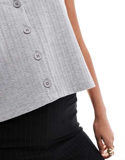 ASOS DESIGN knit jersey vest in gray heather | ASOS