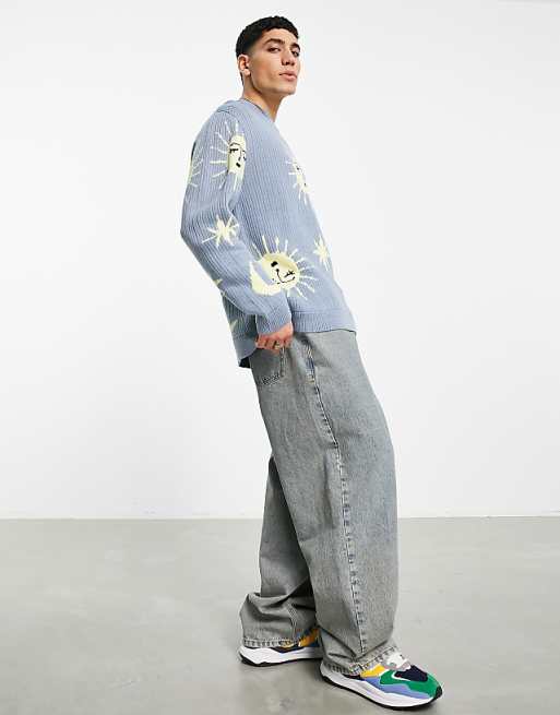 ASOS DESIGN knit sweater with sunshine and cloud design in ASOS DESIGN knit sweater with sunshine and cloud design in