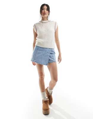 ASOS DESIGN knit tank with tipping in cream | ASOS