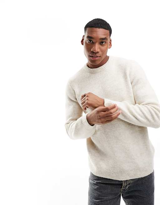 ASOS DESIGN knitted brushed jumper in oatmeal | ASOS ASOS DESIGN knitted brushed jumper in oatmeal | ASOS