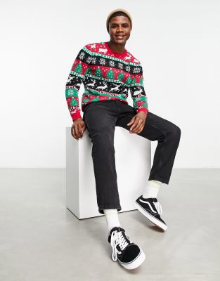 ASOS DESIGN knitted Christmas jumper in fair isle design | ASOS