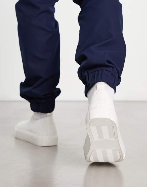 ASOS DESIGN knitted slip on trainers in white | ASOS