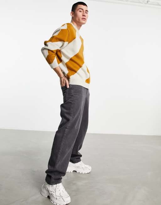ASOS DESIGN knitted sweater with spliced stripe design | ASOS