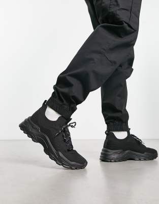 ASOS DESIGN knitted tech sneakers in black | ASOS