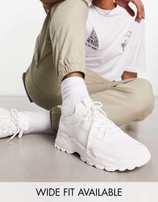 ASOS DESIGN knitted tech trainers in white | ASOS