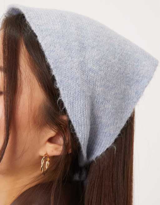 ASOS DESIGN knitted wide headband in light blue | ASOS