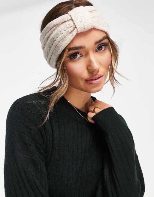 ASOS DESIGN knot front headband in oatmeal | ASOS