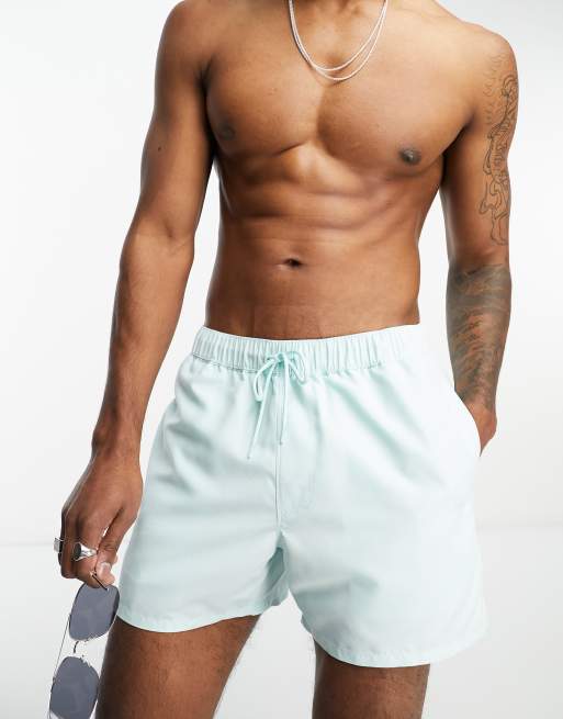 Asos Design Korte Zwemshort In Blauw Asos