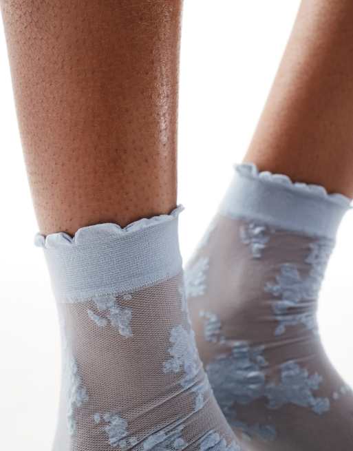 ASOS DESIGN lace sock in blue | ASOS