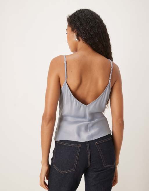 ASOS DESIGN lace trim cami top in blue | ASOS