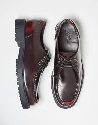 ASOS DESIGN lace up shoes in burgundy | ASOS