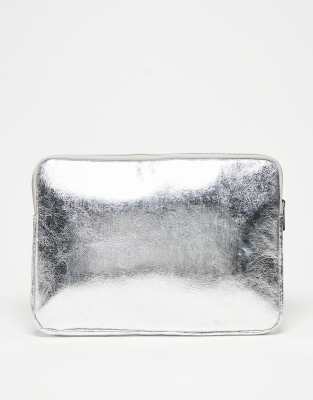 ASOS DESIGN laptop sleeve in silver | ASOS
