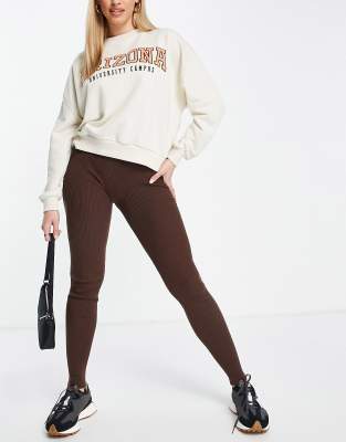 ASOS DESIGN - Leggings d'ensemble en maille - Marron | ASOS