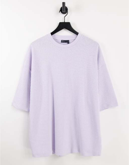 Asos Design Leichtes Oversize T Shirt In Flieder Mit Waffelstruktur