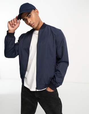 ASOS DESIGN lightweight bomber jacket in navy | ASOS