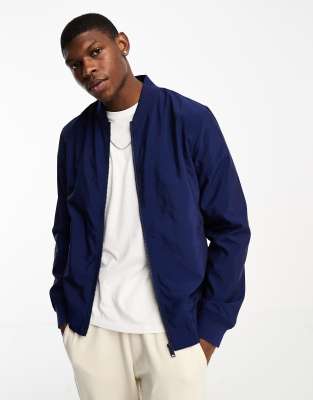 ASOS DESIGN lightweight bomber jacket in navy | ASOS