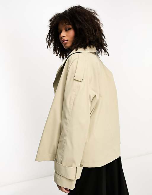 ASOS DESIGN lightweight short trench coat in light stone | ASOS ASOS DESIGN lightweight short trench coat in light stone | ASOS