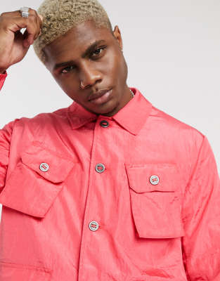 ASOS DESIGN lightweight utility jacket in coral | ASOS