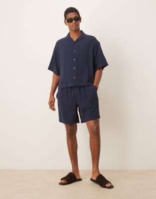 ASOS DESIGN linen set in navy | ASOS
