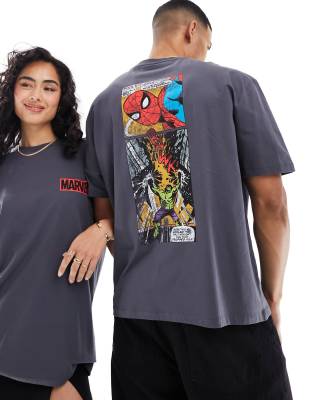 ASOS DESIGN – Lizenziertes Unisex-T-Shirt in Anthrazit mit Oversize ...