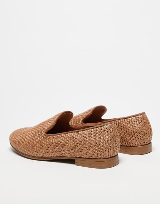 ASOS DESIGN loafers in natural weave | ASOS