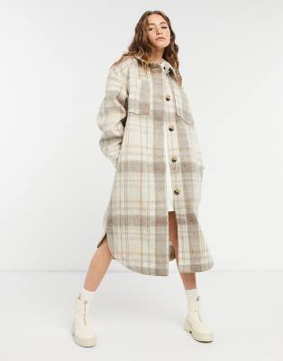 ASOS DESIGN longline shacket in check | ASOS
