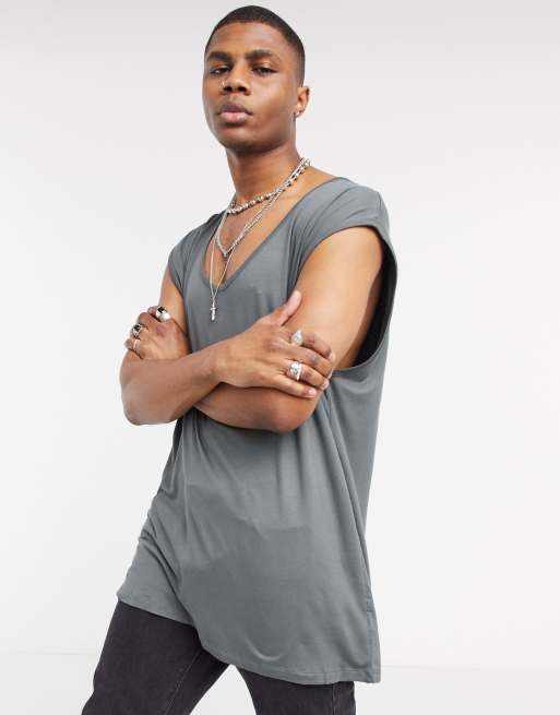 ASOS DESIGN longline vest in viscose in black | ASOS