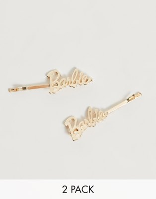 ASOS DESIGN - Lot de 2 barrettes à cheveux Barbie - Doré | ASOS