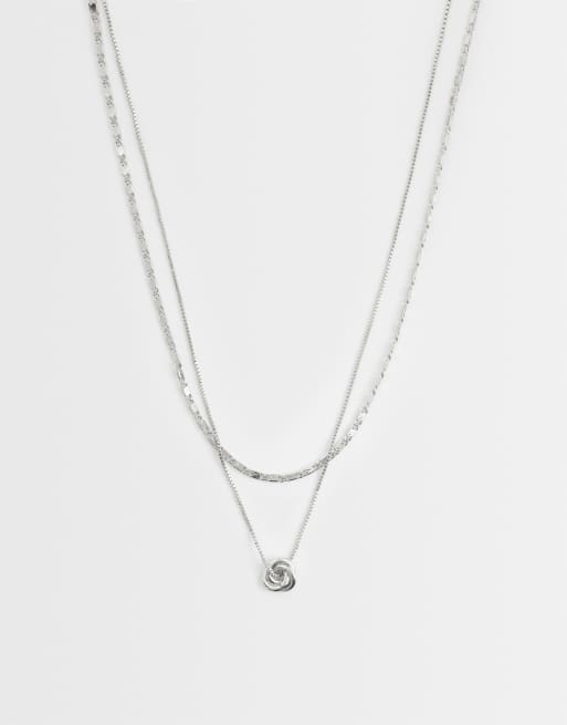 ASOS DESIGN - Lot de 2 colliers à maillons texturés et détail noué ...