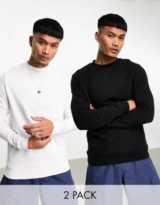 ASOS DESIGN - Lot de 2 sweats - Noir et blanc | ASOS