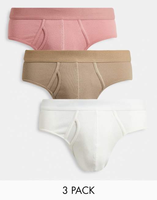 Asos Design Lot De 3 Slips Côtelés Asos