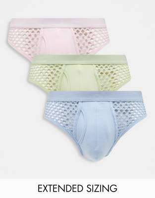 ASOS DESIGN - Lot de 3 slips en tulle - Pastel | ASOS