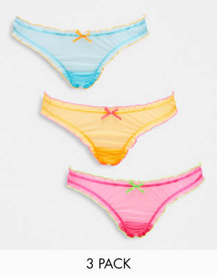 ASOS DESIGN - Lot de 3 strings en tulle à volants contrastants ...