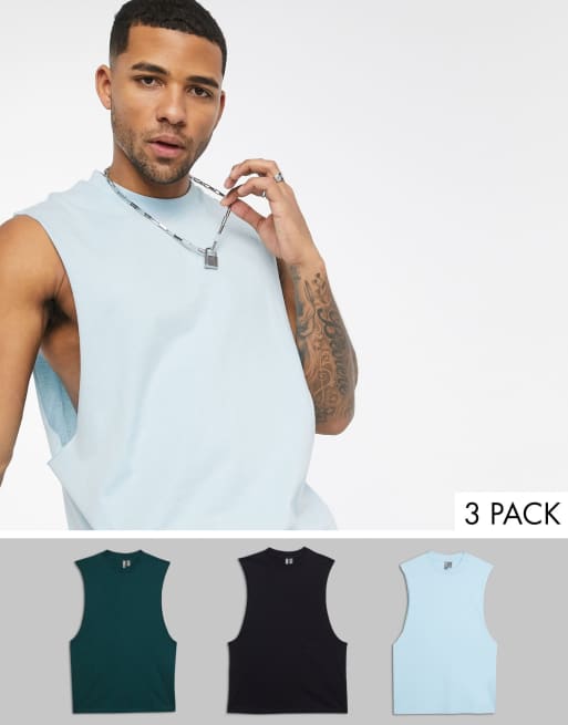 Asos Design Lot De 3 T Shirts Sans Manches Décontractés à Emmanchures