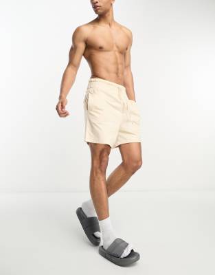 ASOS DESIGN lounge pyjama shorts with wider waistband in sandshell | ASOS