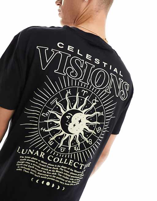 ASOS DESIGN – Luźny czarny T-shirt z astronomicznym nadrukiem na ... ASOS DESIGN – Luźny czarny T-shirt z astronomicznym nadrukiem na ...