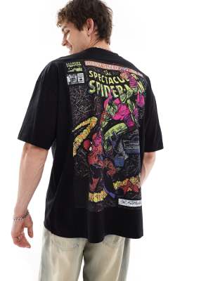 ASOS DESIGN – Marvel – Unisex-T-Shirt in Schwarz mit Oversize-Schnitt ...