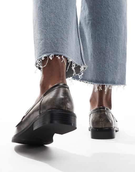 ASOS DESIGN Match penny loafer in black burnished | ASOS