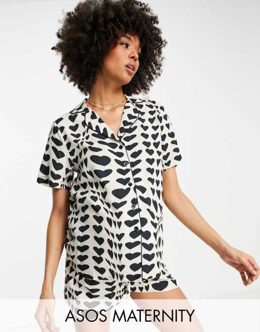 Asos Design Maternity Ensemble De Pyjama En Modal Avec Chemise à