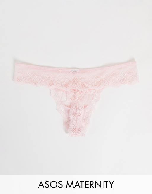 ASOS DESIGN Maternity - Greta - Kanten string in roze | ASOS