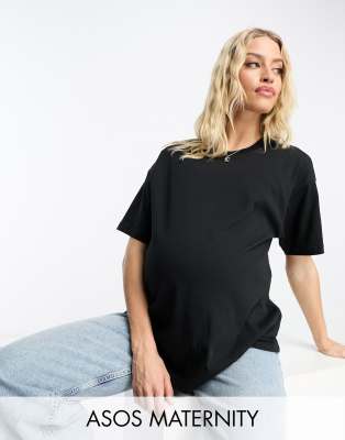 ASOS Design Maternity – Oversize-T-Shirt in Schwarz | ASOS