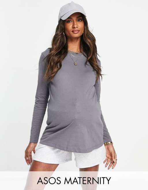 Asos Design Maternity Ultimate Langärmliges Shirt Aus Baumwollmix