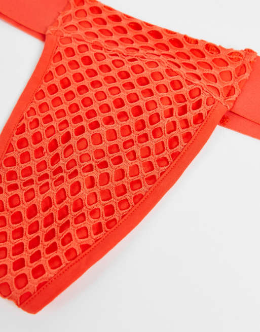 ASOS DESIGN mesh jock strap in orange | ASOS