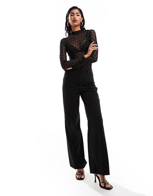 ASOS DESIGN mesh long sleeve textured polka dot flock ASOS DESIGN mesh long sleeve textured polka dot flock