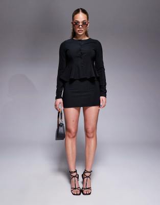 ASOS DESIGN - Micro mini rok met lage taille in zwart, deel van co-ord ...