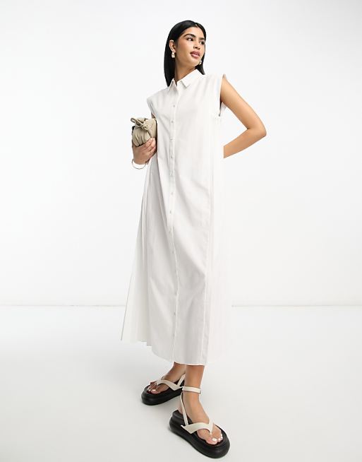 ASOS DESIGN - Midi overhemdjurk met A-lijn van katoen met oversized ... ASOS DESIGN - Midi overhemdjurk met A-lijn van katoen met oversized ...
