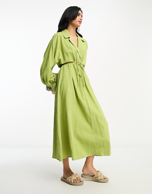ASOS DESIGN - Midi overhemdjurk van getextureerd katoen met uitsnijding ... ASOS DESIGN - Midi overhemdjurk van getextureerd katoen met uitsnijding ...